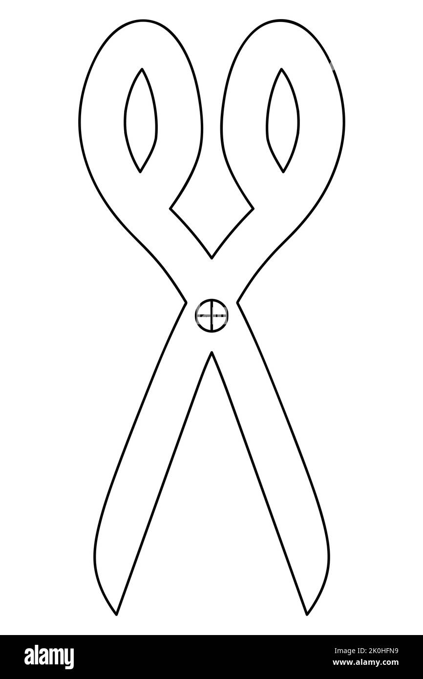 Scissors. Sketch. Vector illustration. Stationery for cutting paper ...