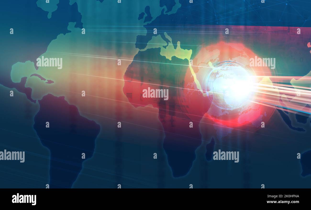 Graphical digital world news background, internet technology ...