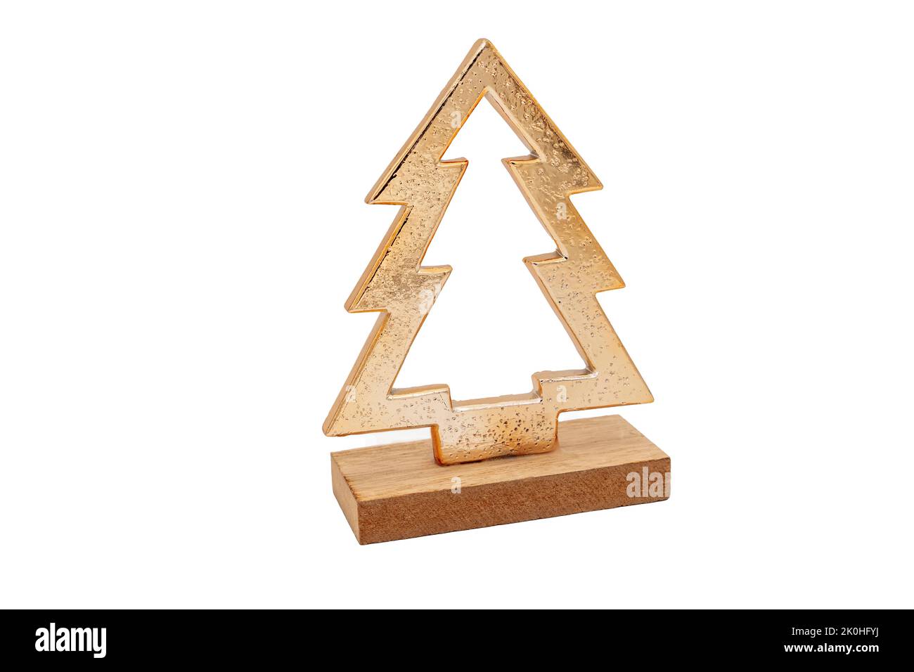 A wooden fir ornament isolated on a white background Stock Photo - Alamy