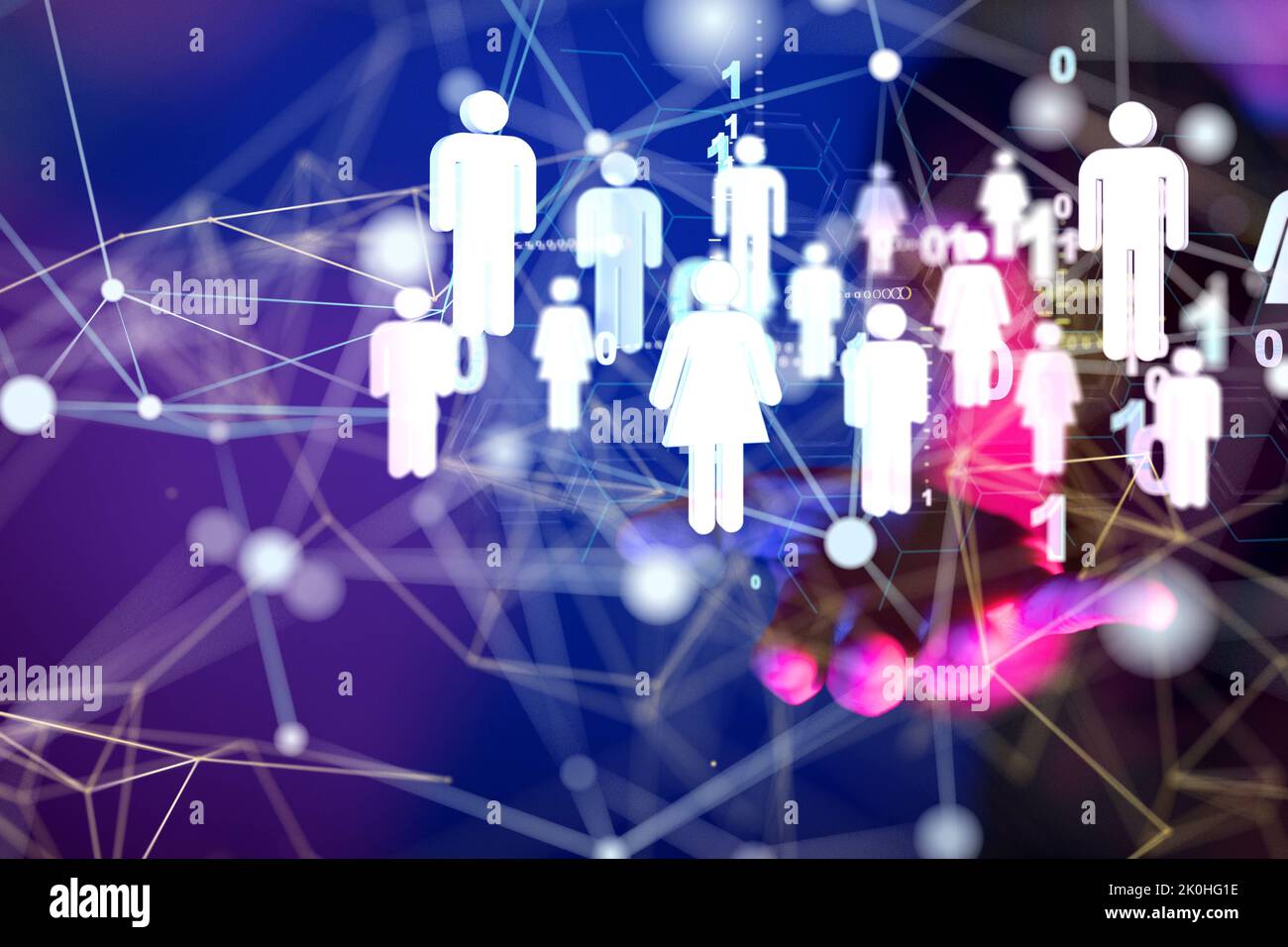 A 3d futuristic cyberspace with people connecting online Stock Photo ...