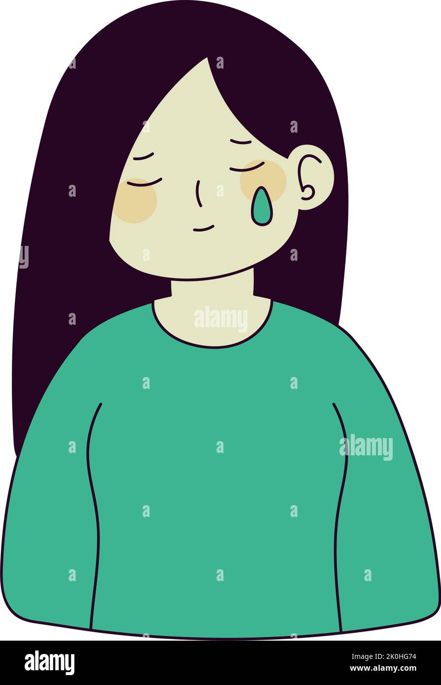 crying cute girl Stock Vector Image & Art - Alamy