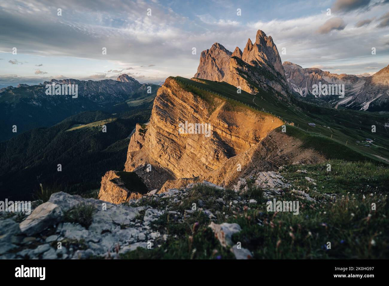Amazing views of the Dolomites mountain landscape. Sunset view from ...