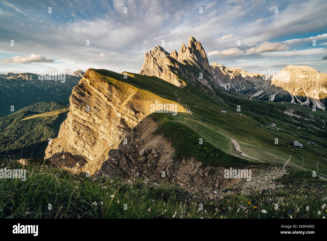 Amazing views of the Dolomites mountain landscape. Sunset view from ...