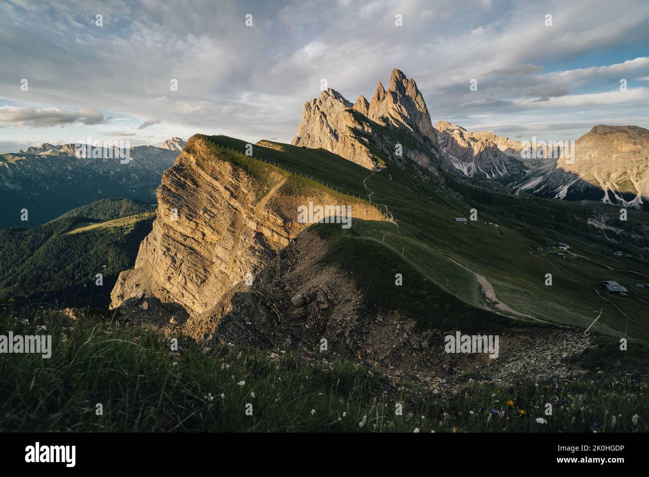 Amazing views of the Dolomites mountain landscape. Sunset view from ...