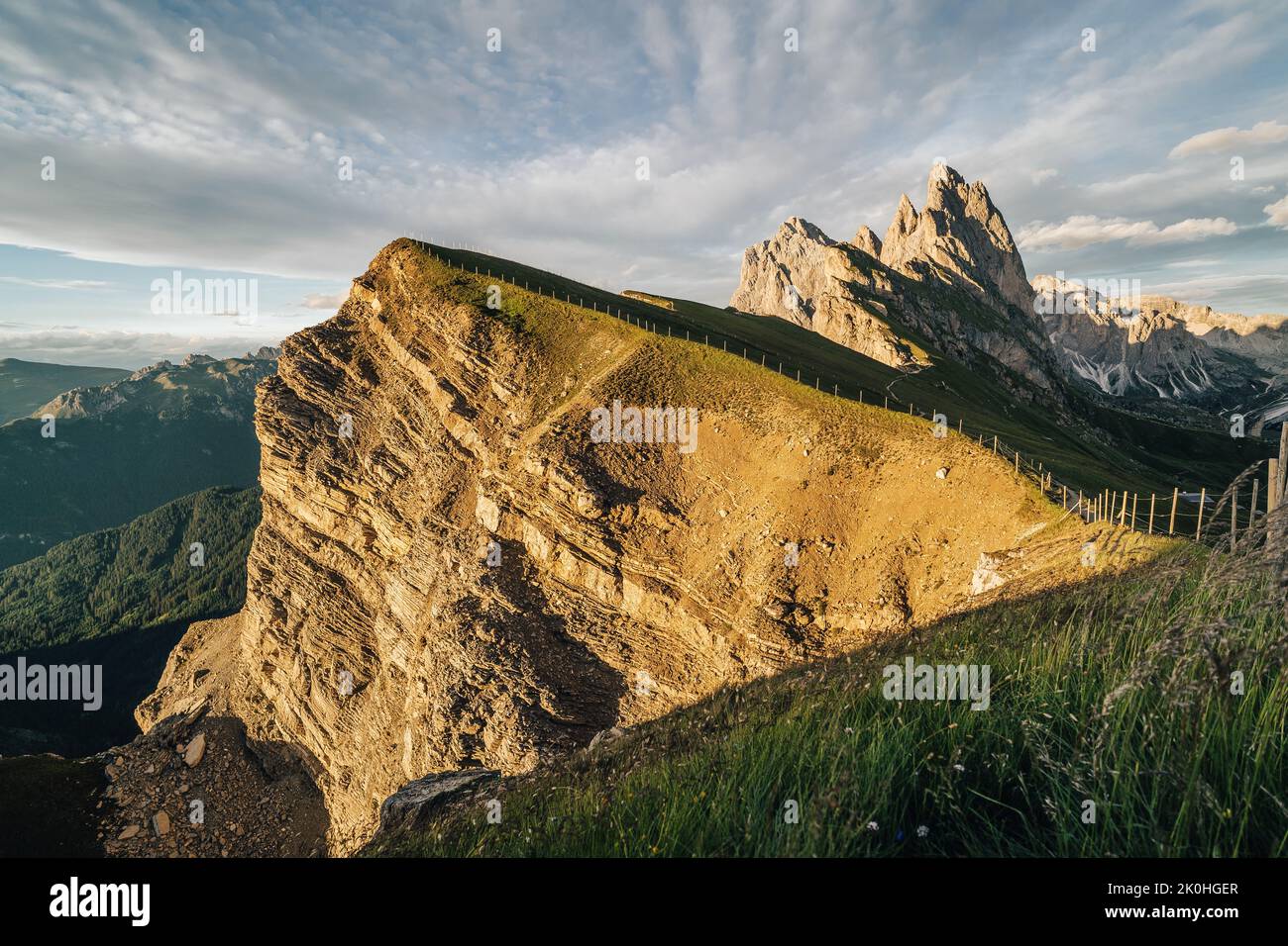 Amazing views of the Dolomites mountain landscape. Sunset view from ...