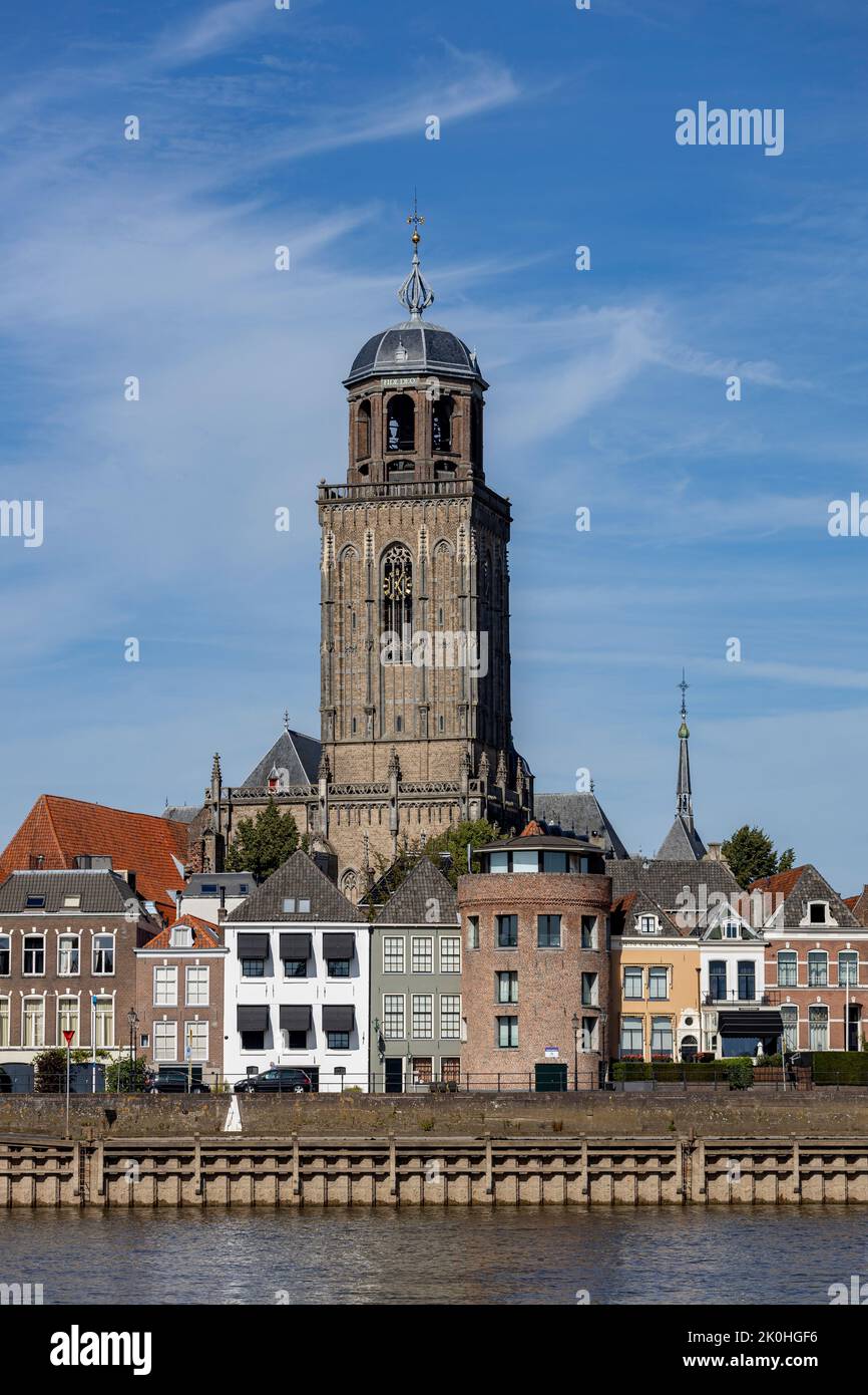 Cathedral rising above Dutch medieval city of Deventer in The ...