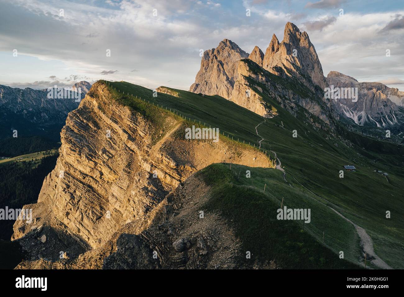 Amazing views of the Dolomites mountain landscape. Sunset view from ...