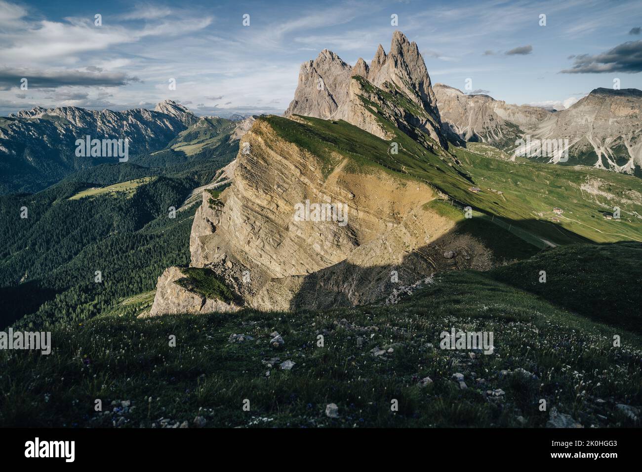 Amazing views of the Dolomites mountain landscape. Sunset view from ...