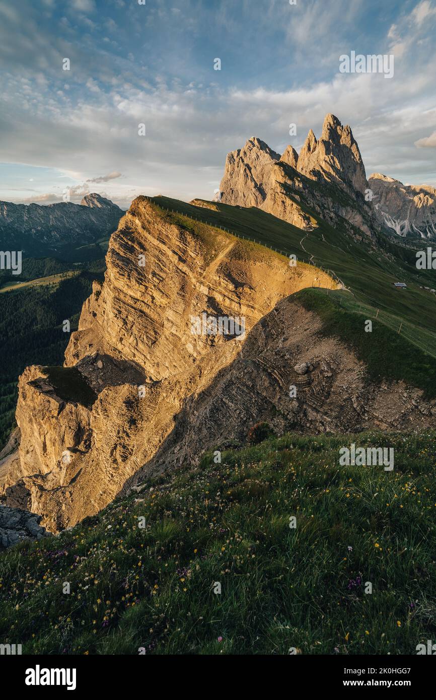 Amazing views of the Dolomites mountain landscape. Sunset view from ...