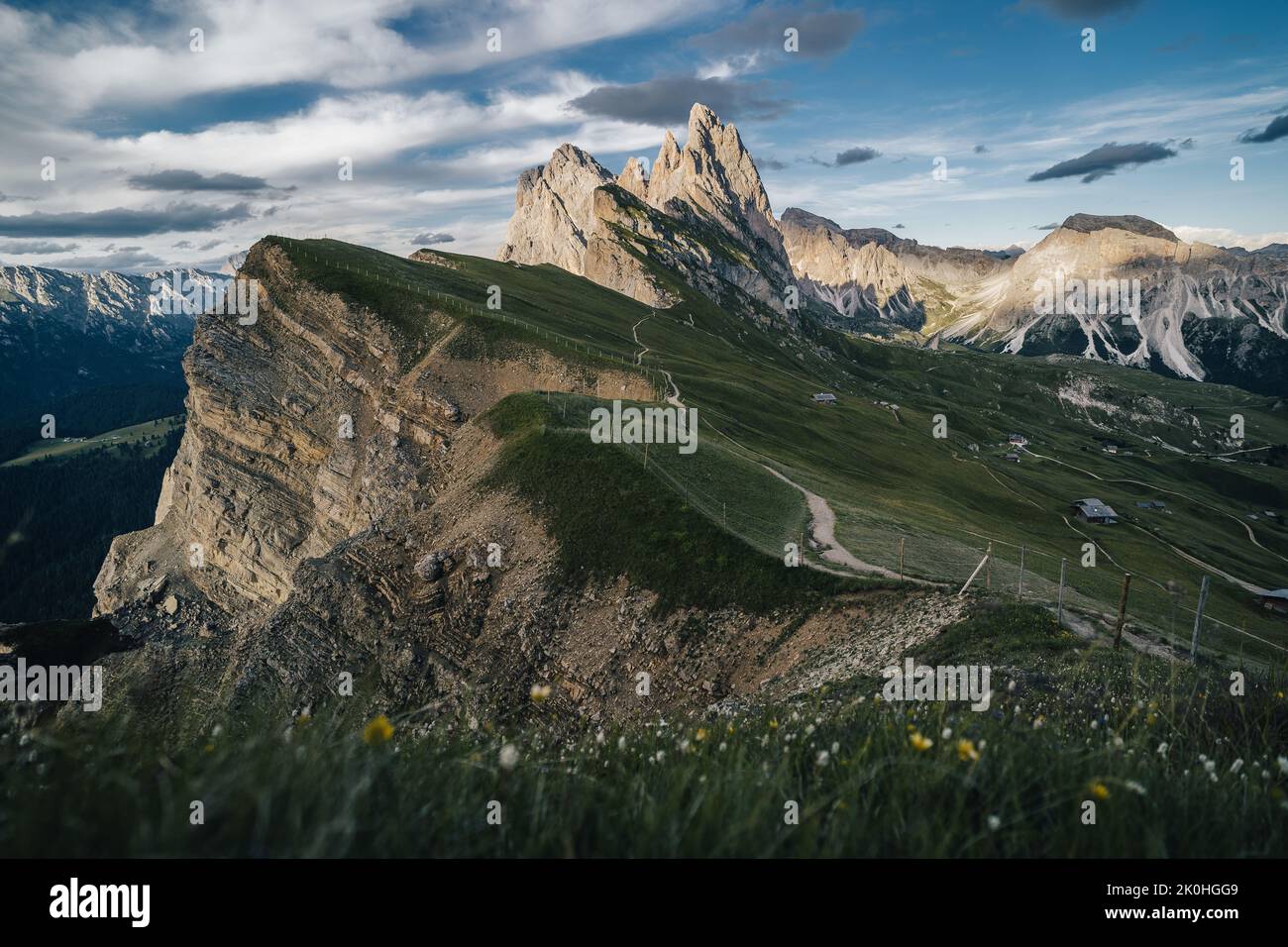 Amazing views of the Dolomites mountain landscape. Sunset view from ...