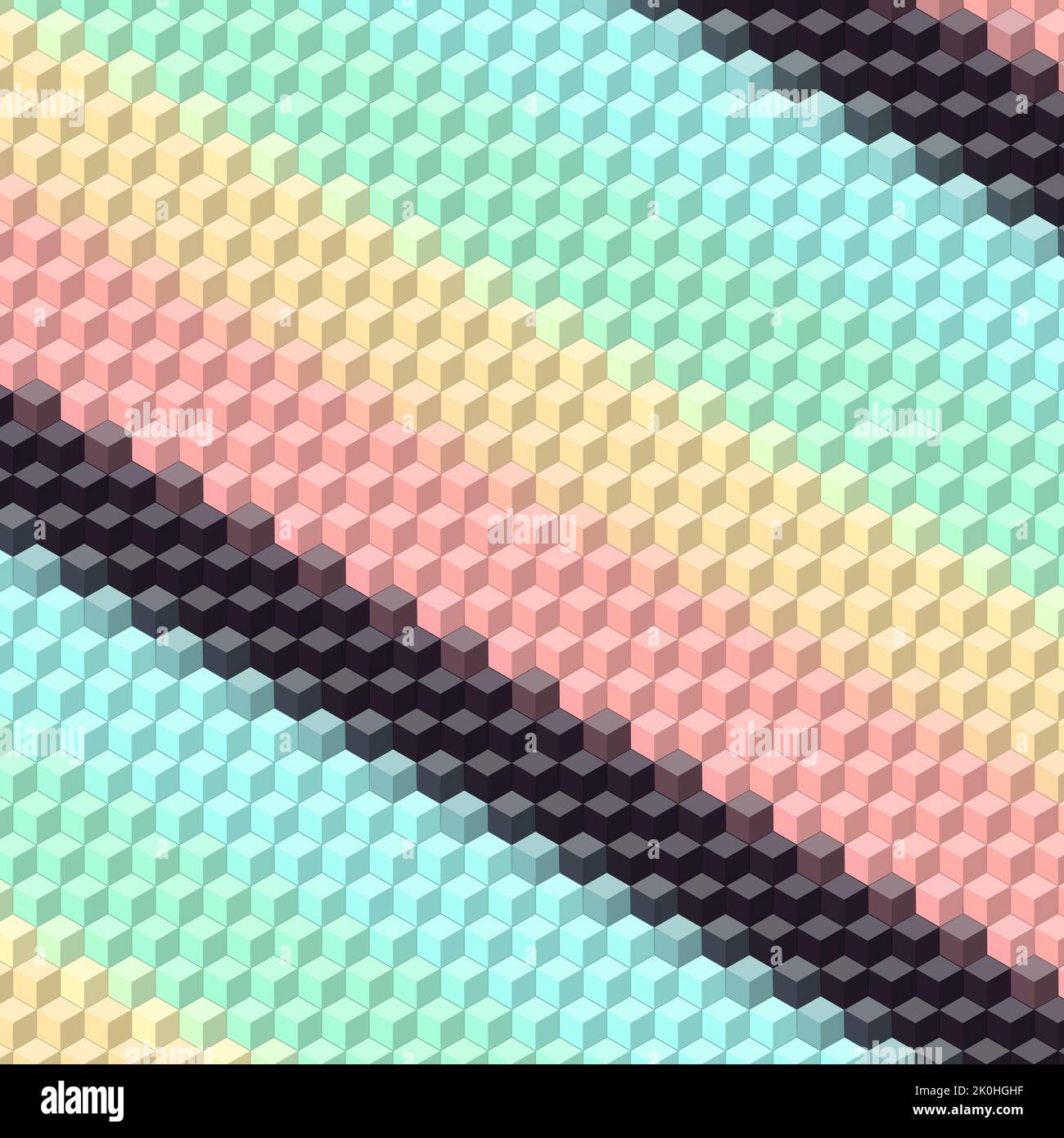 Illustration Of Colorful Isometric 3d Cube With Abstract Multicolor Pattern Background Wallpaper