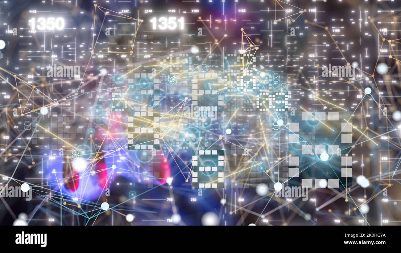 A 3d illustration of technology background with a big data concept ...