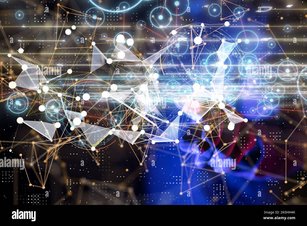 The abstract digital system interface design. Technology, network Stock ...