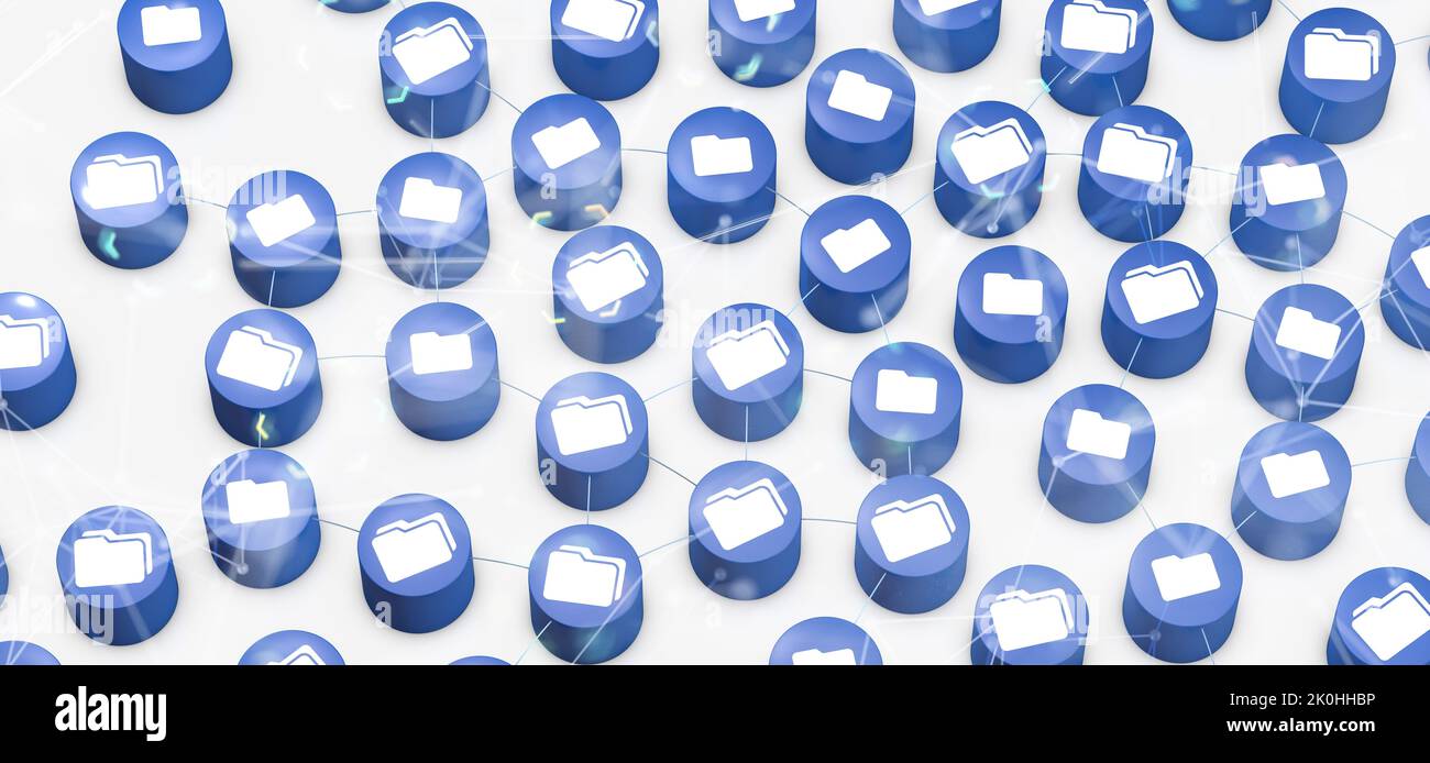 Blue 3D rendered document and file icons Stock Photo - Alamy