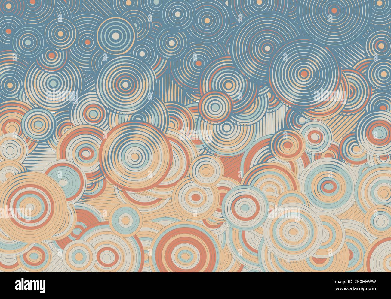 Abstract psychedelic background with circles and lines of various ...