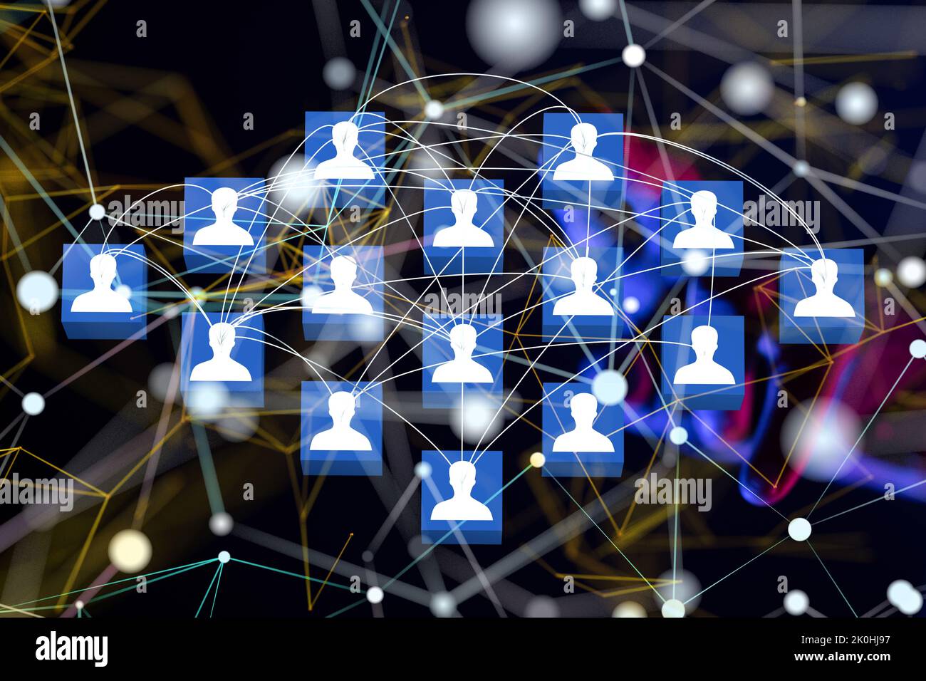 An illustration of global networks and blockchain connections between ...