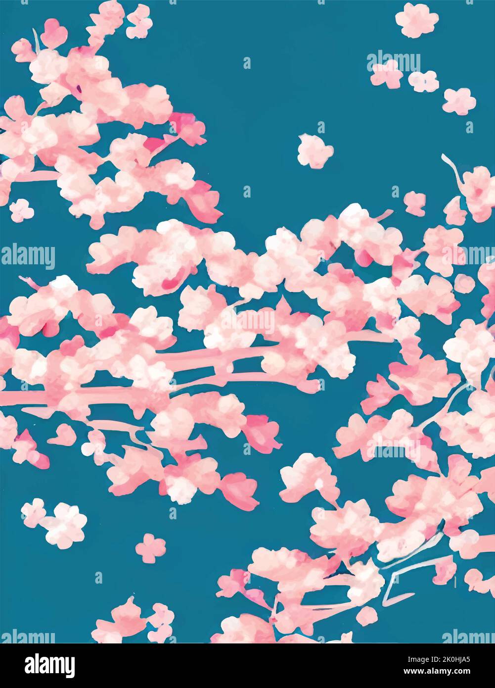 Beautiful springtime background sakura flowers Stock Vector Images - Alamy