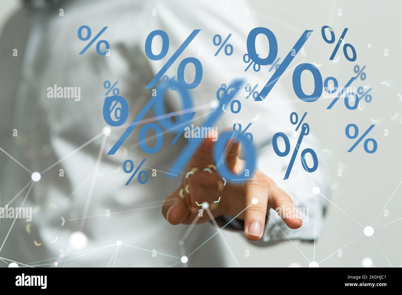 blue percentage symbols, concept of growth and innovation in e-commerce ...