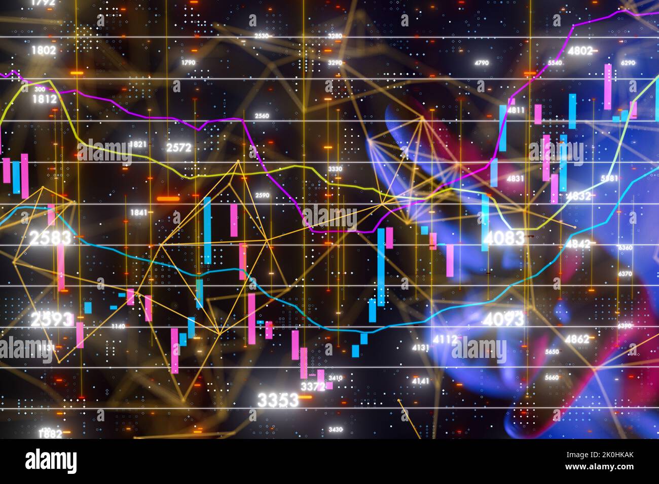 The colorful digital stock market graphs - trading concept Stock Photo ...