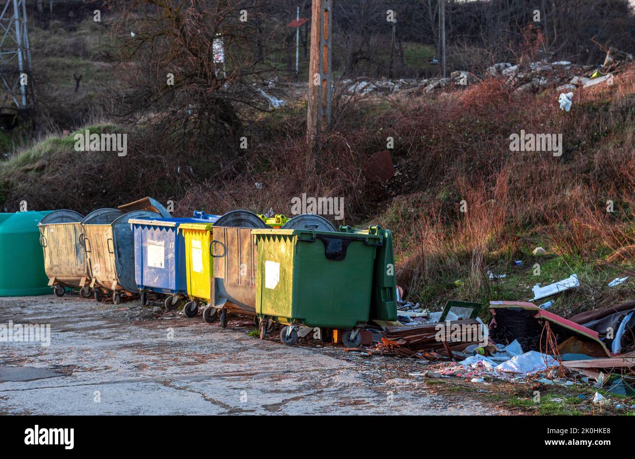 Abandoned plastic garbage bins hi-res stock photography and images - Alamy