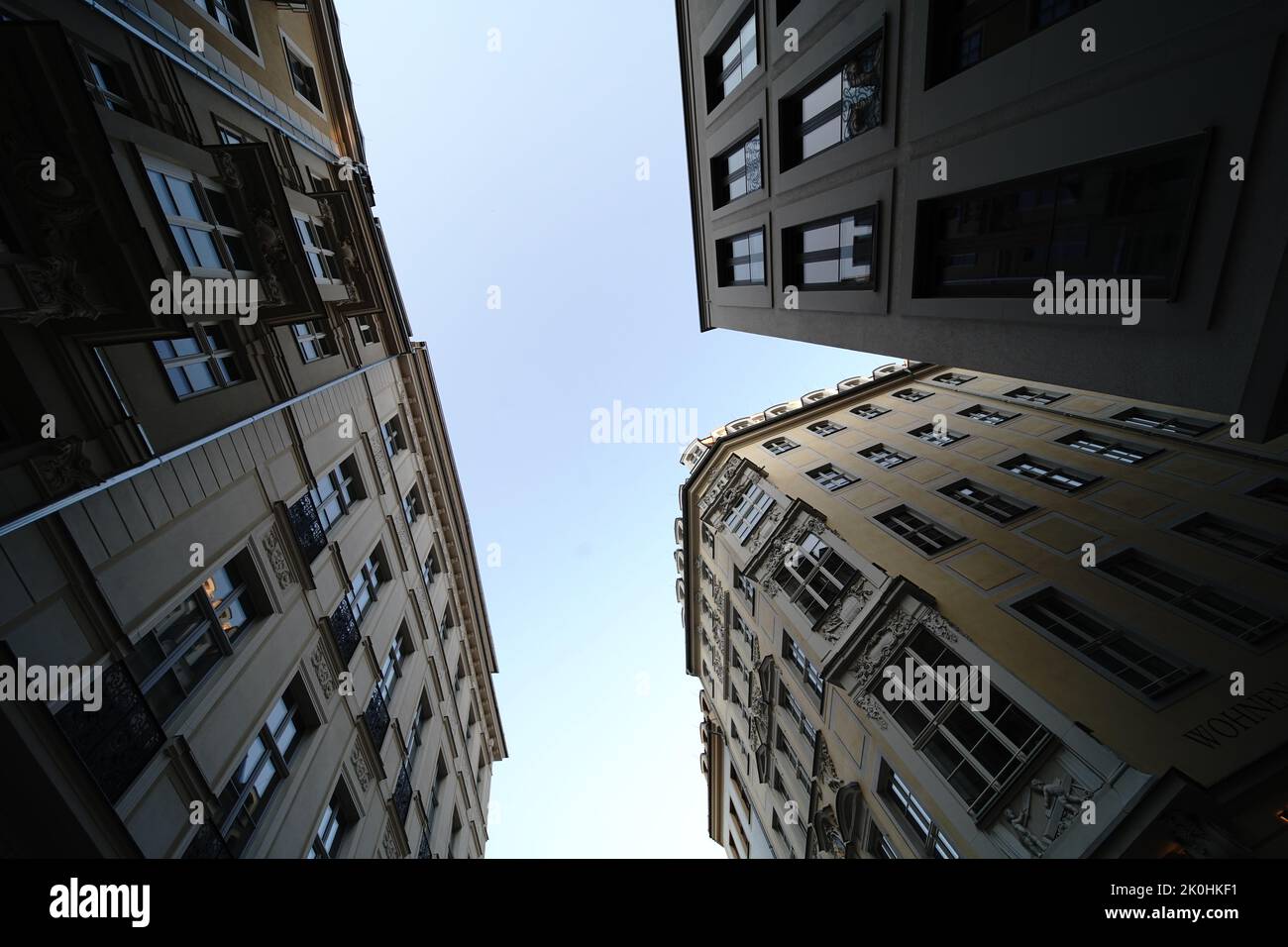 A low angle of city buildings Stock Photo - Alamy