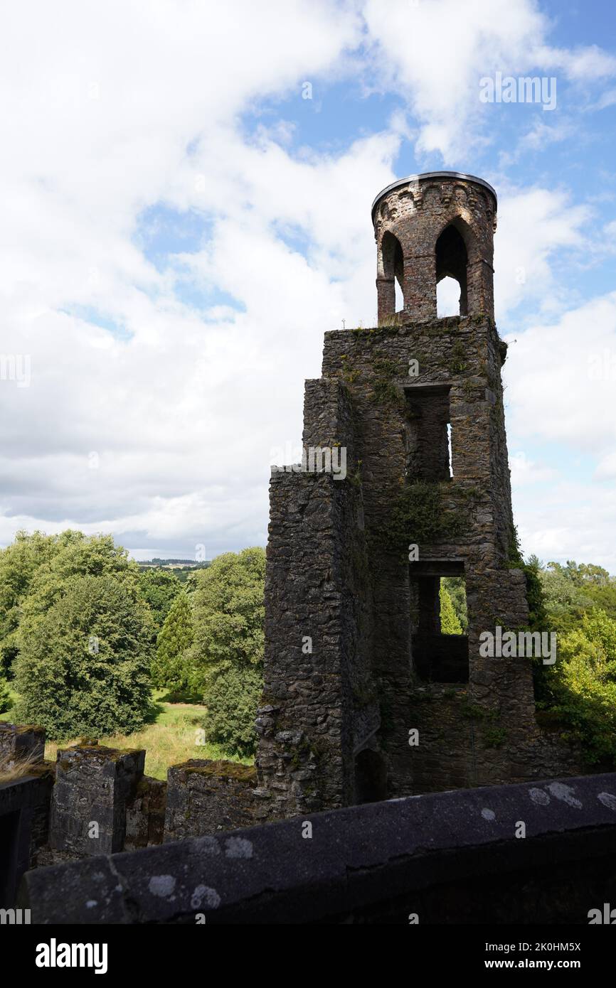 A vertical shot of the Lookout Tower at Blarney Castle, Ireland Stock ...