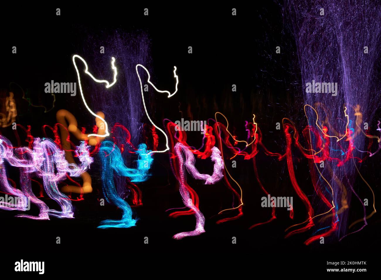 A colorful light painting isolated on a black background Stock Photo ...