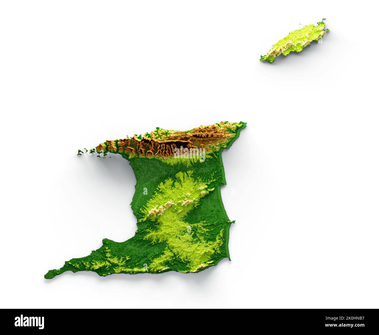 A 3D illustration of the Trinidad and Tobago Map stock photos Stock ...