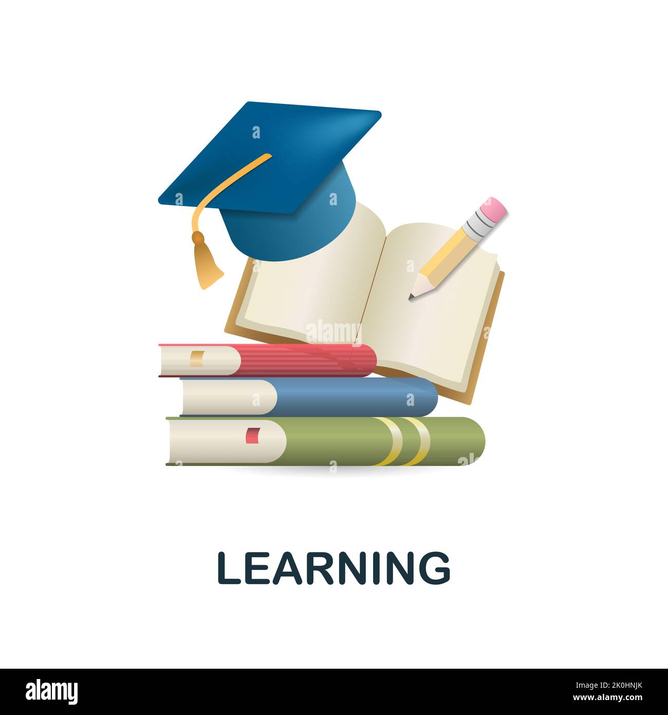 Learning icon. 3d illustration from brain procces collection. Creative ...