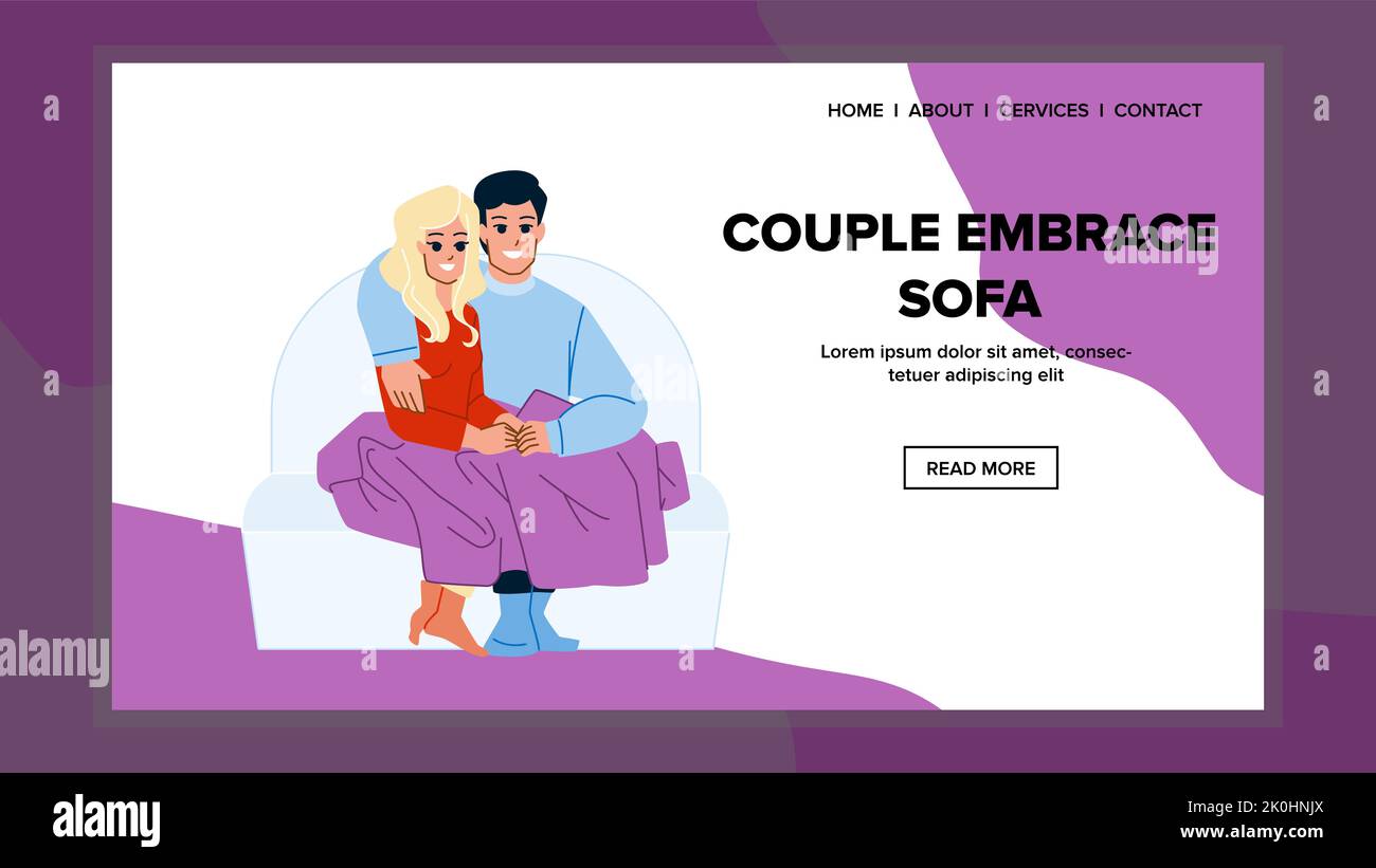 couple embrace sofa vector Stock Vector Image & Art - Alamy
