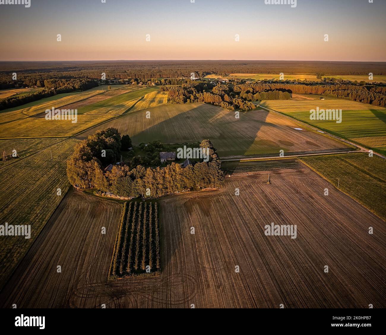 An aerial view of farm lands Stock Photo - Alamy