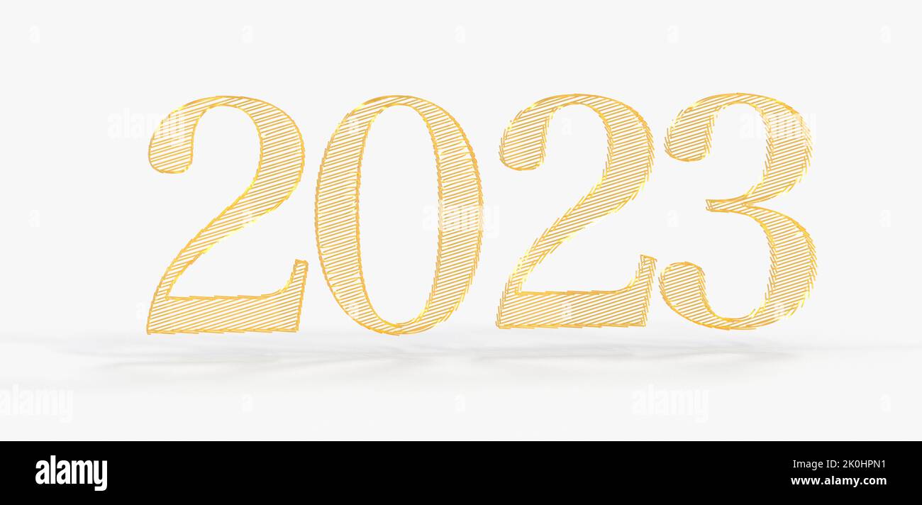 A simple design of "2023" against a white background Stock Photo - Alamy