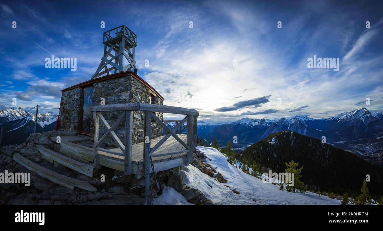 A meteorological observation station at the top of Sanson Peak Stock ...