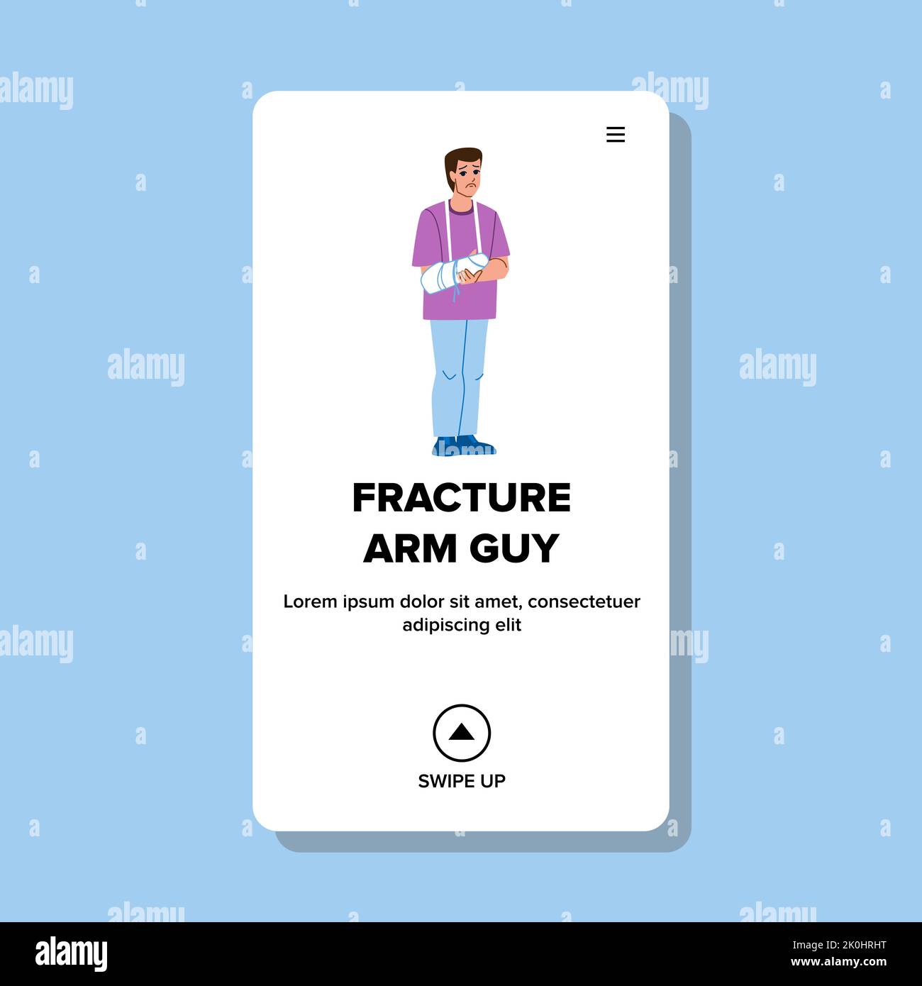 fracture arm guy vector Stock Vector Image & Art - Alamy