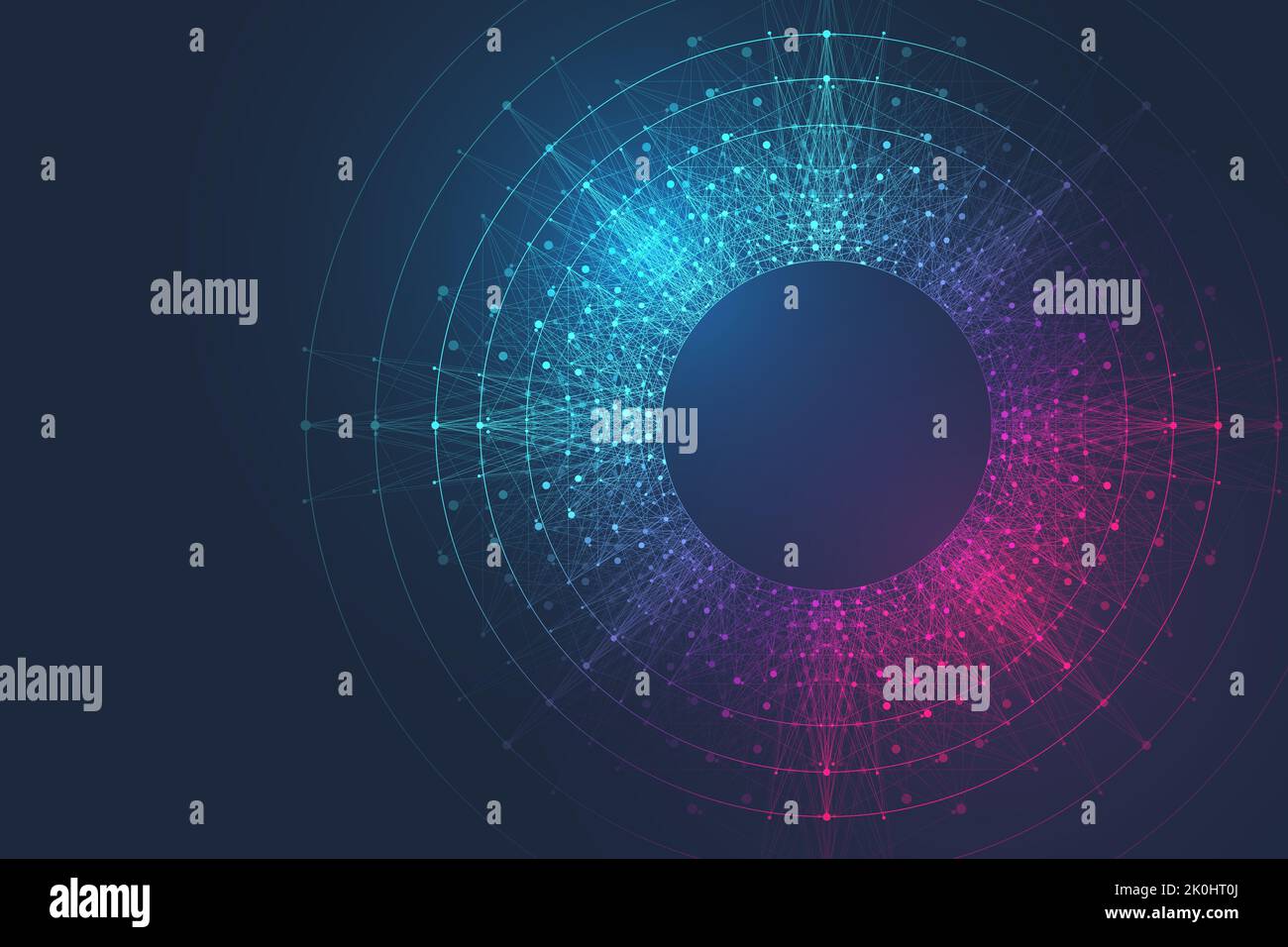 Quantum computer technology banner design template concept ...
