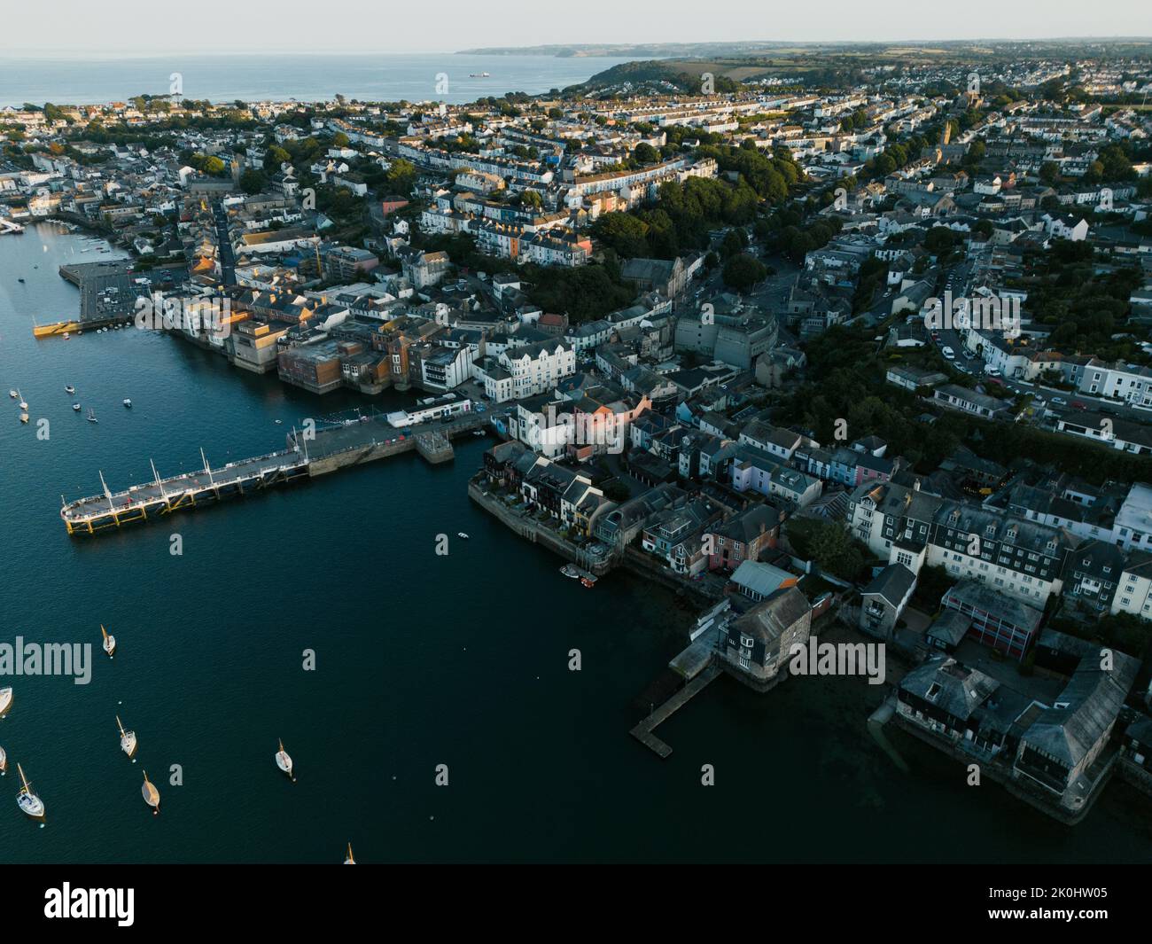 Many boats in the Penryn River near the Flushing village in Falmouth ...