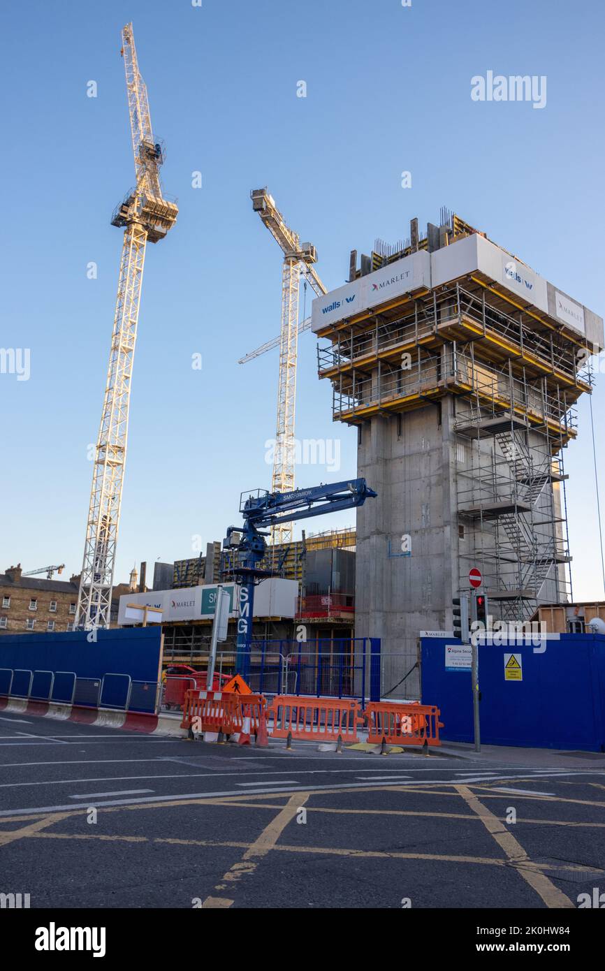 A Sunny afternoon in Dublin, new building under construction Stock ...