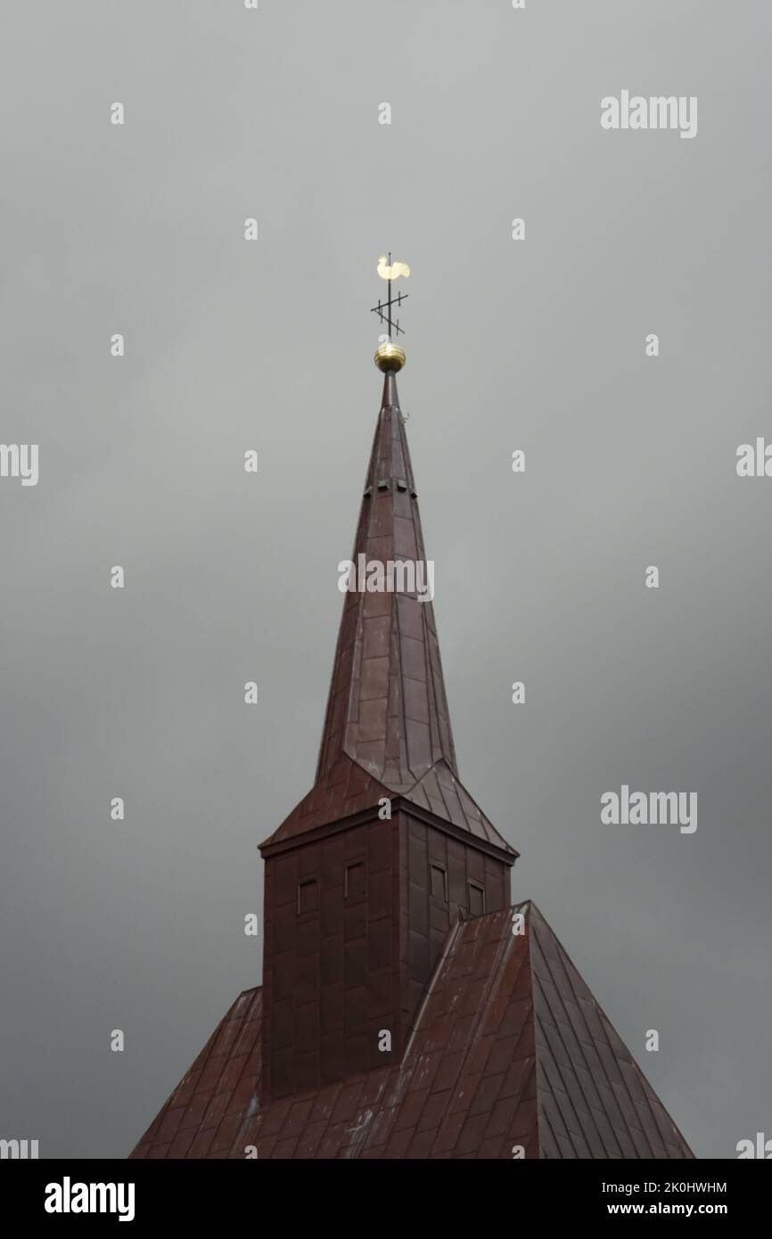 A low angle shot of an old brown building dome on a cloudy day in ...