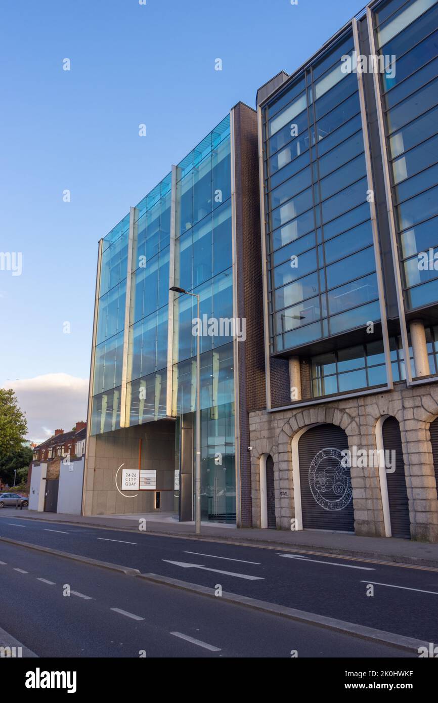 A beautiful view of a modern building from a street in Dublin Stock ...