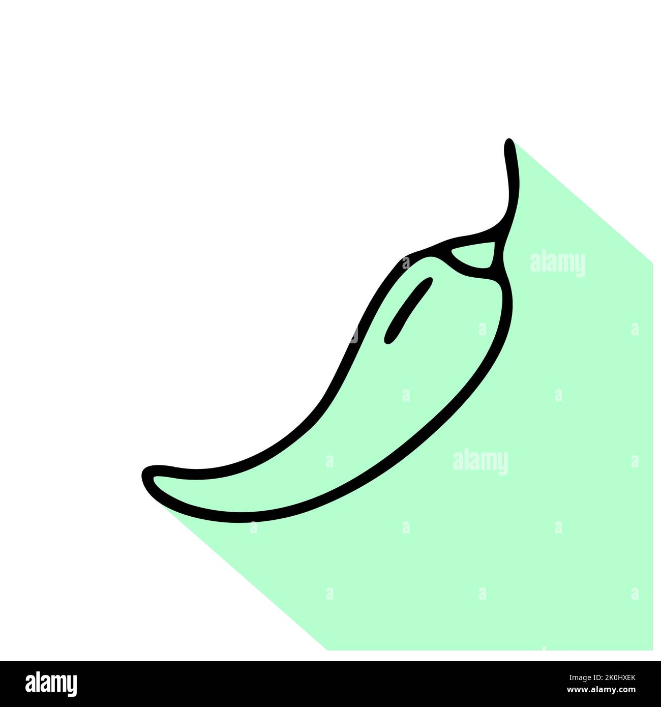 Hot chili pepper flat line icon. Vector thin sign of spicy food ...