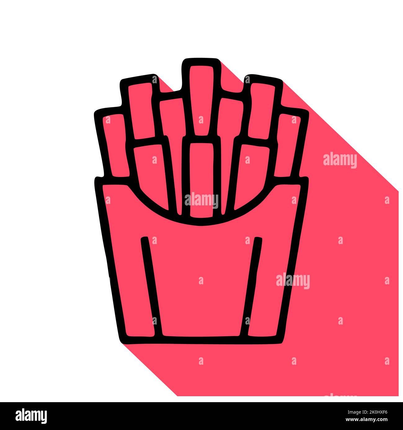 French fries flat line icon. Vector thin sign of fast food, cafe logo ... French fries flat line icon. Vector thin sign of fast food, cafe logo ...