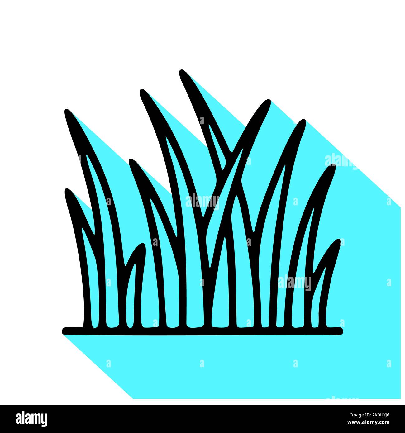 Lawn Grass Flat Line Icon Vector Thin Sign Of Planting Landscaping Meadow Illustration Stock
