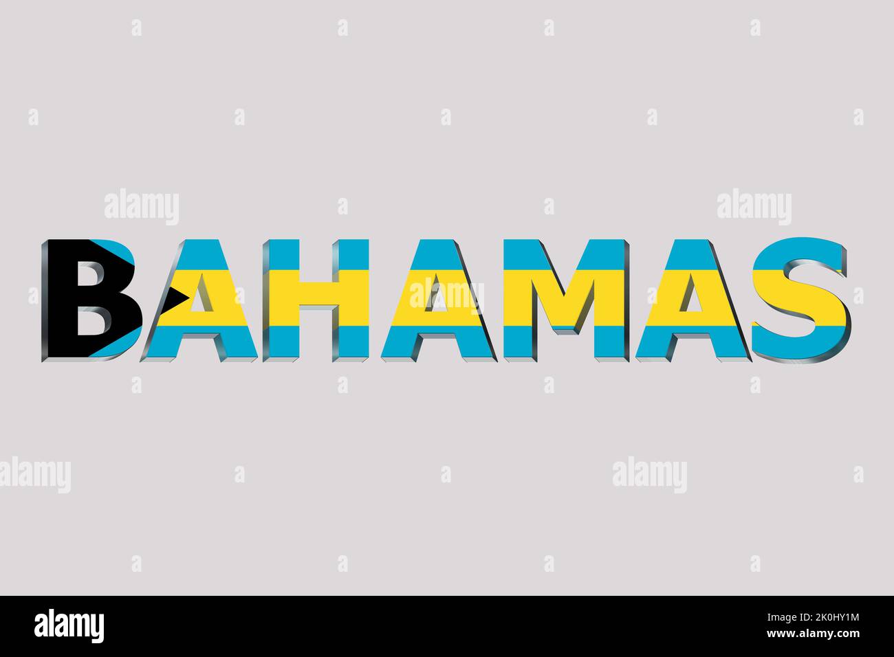 3D Flag of Bahamas on a text background Stock Photo - Alamy