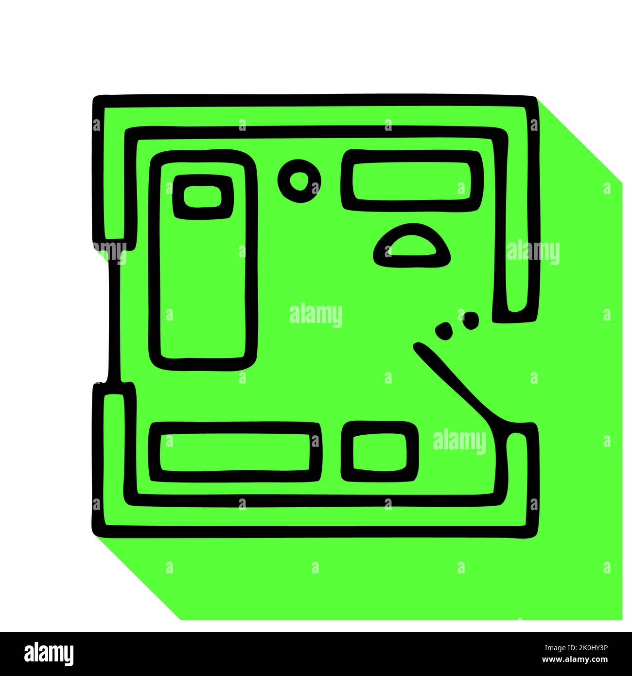 Apartment plan flat line icon. Vector thin sign of room layout, condo ...
