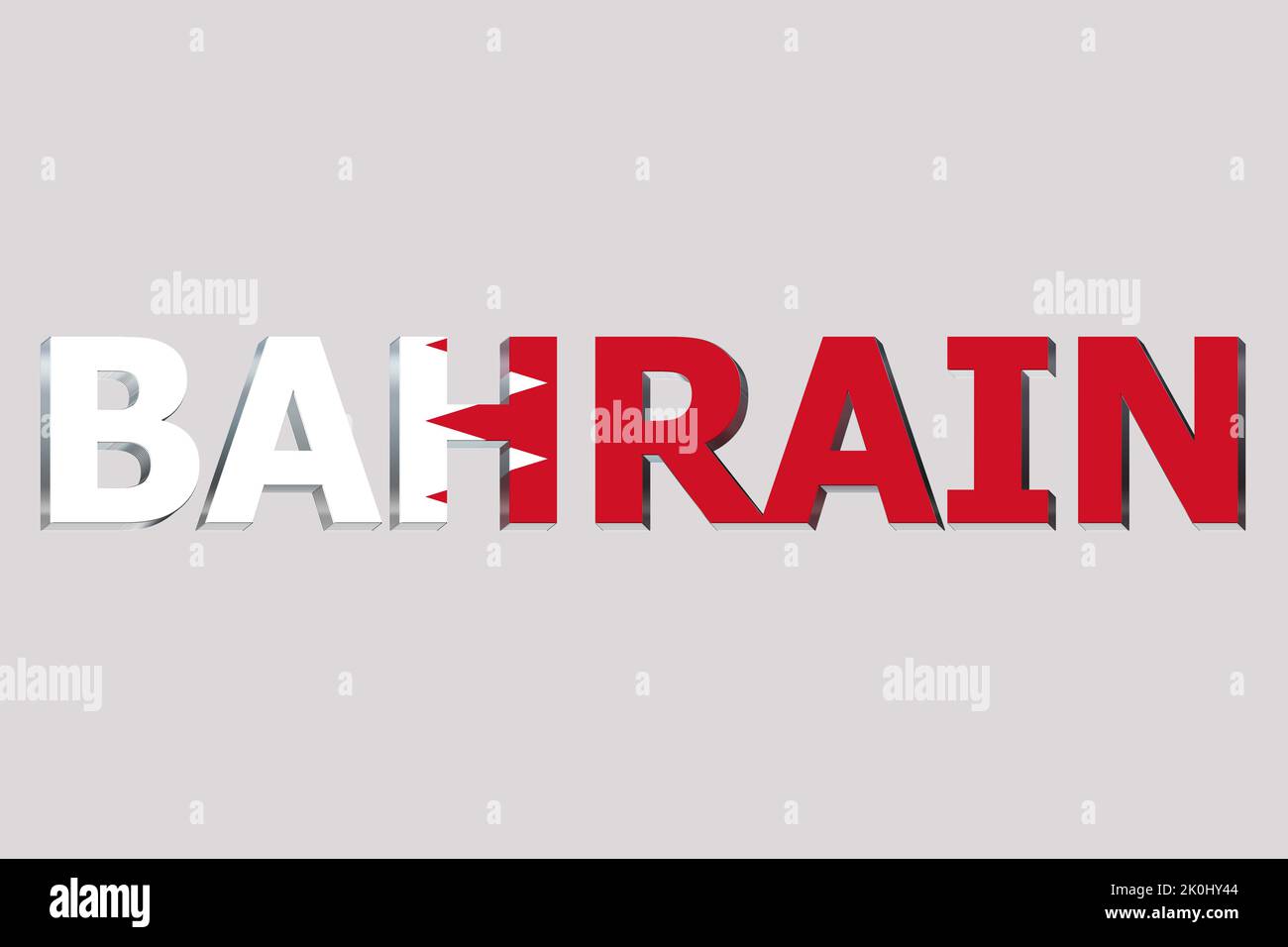 3D Flag of Bahrain on a text background Stock Photo - Alamy