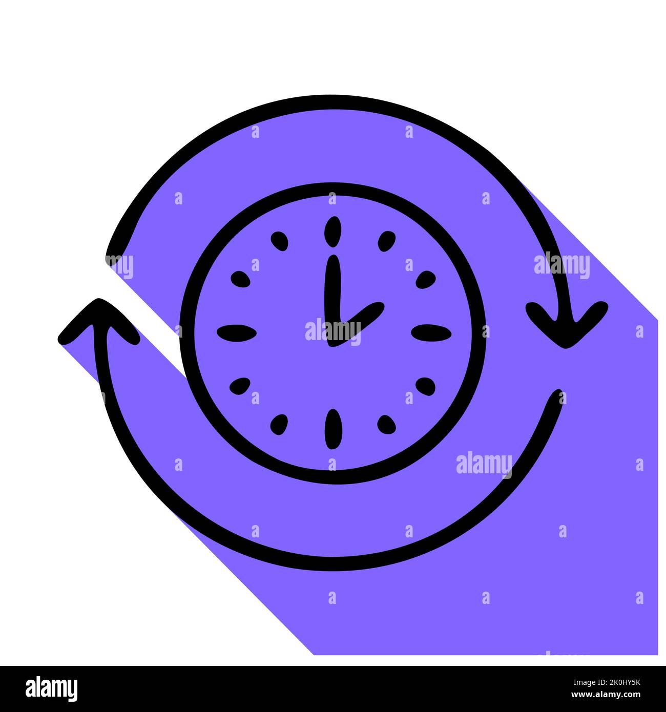 Time flat line icon. Automatic payment concept sign. Thin linear logo ...