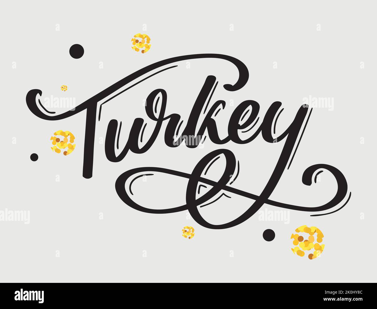 Turkey Lettering. Handwritten name of the country. Vector design ...