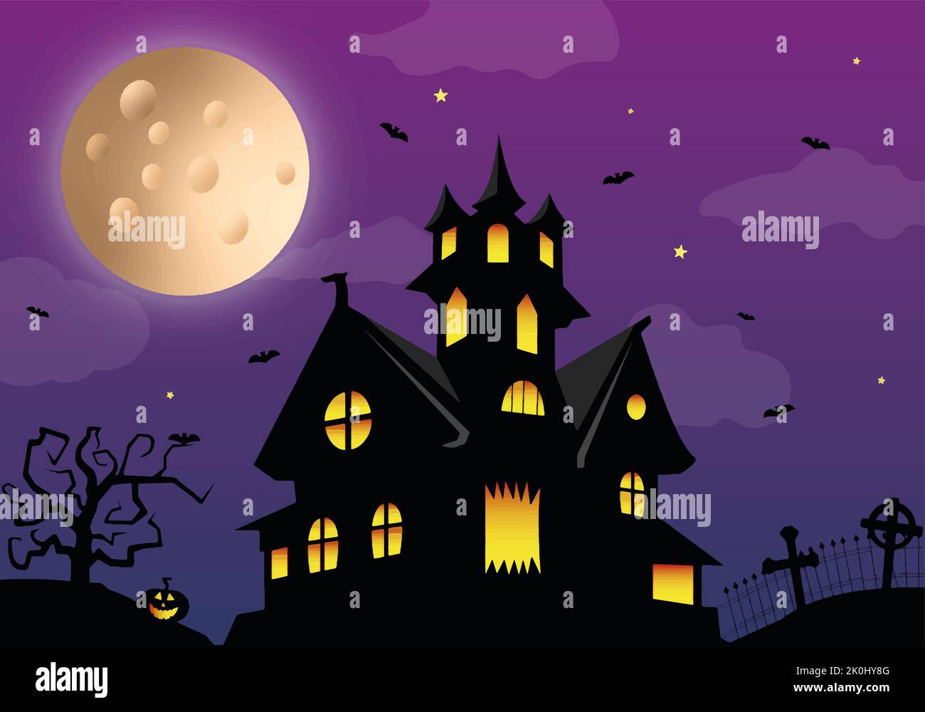 Scary house vector Stock Vector Images - Alamy