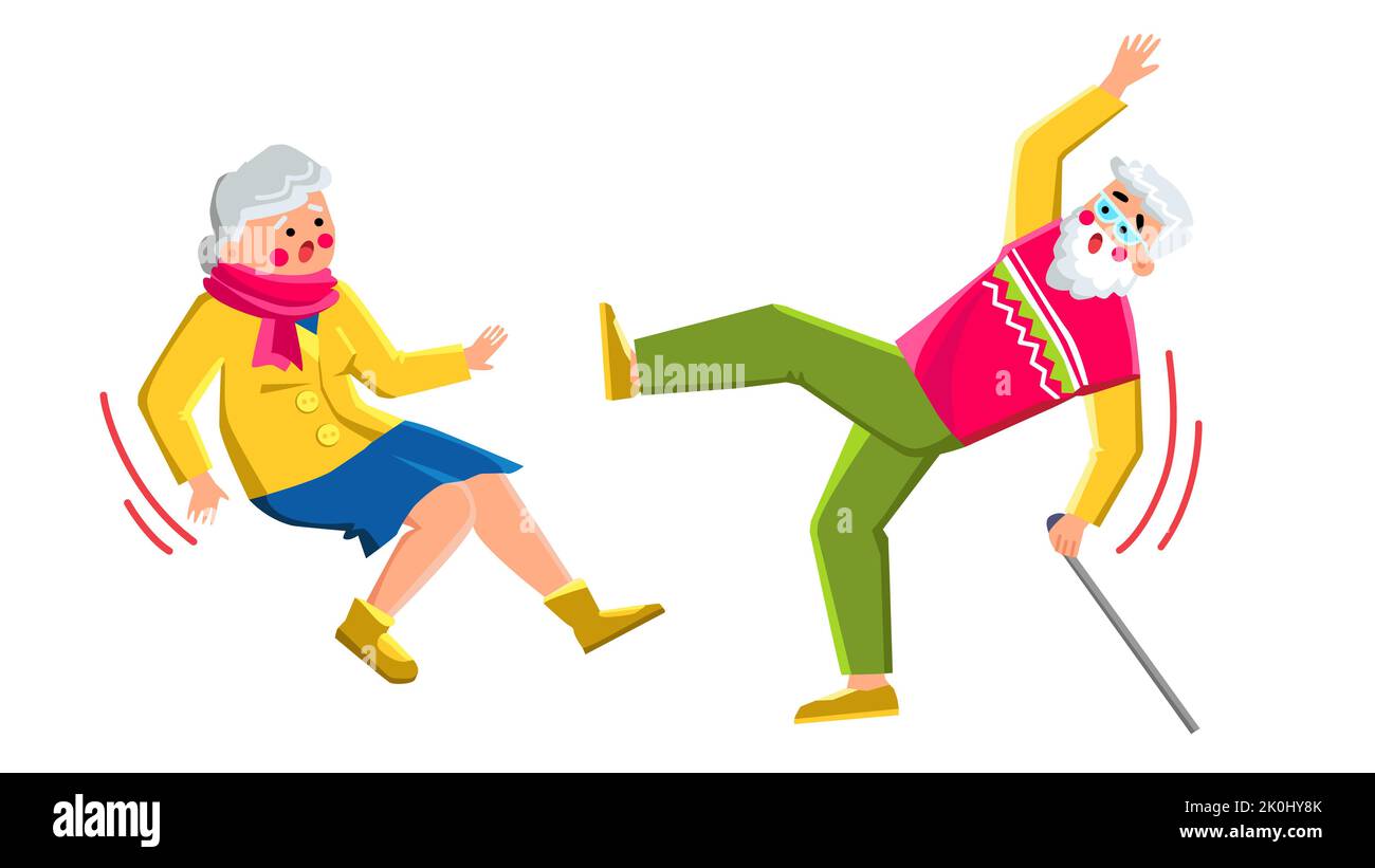 falling old people vector Stock Vector Image & Art - Alamy