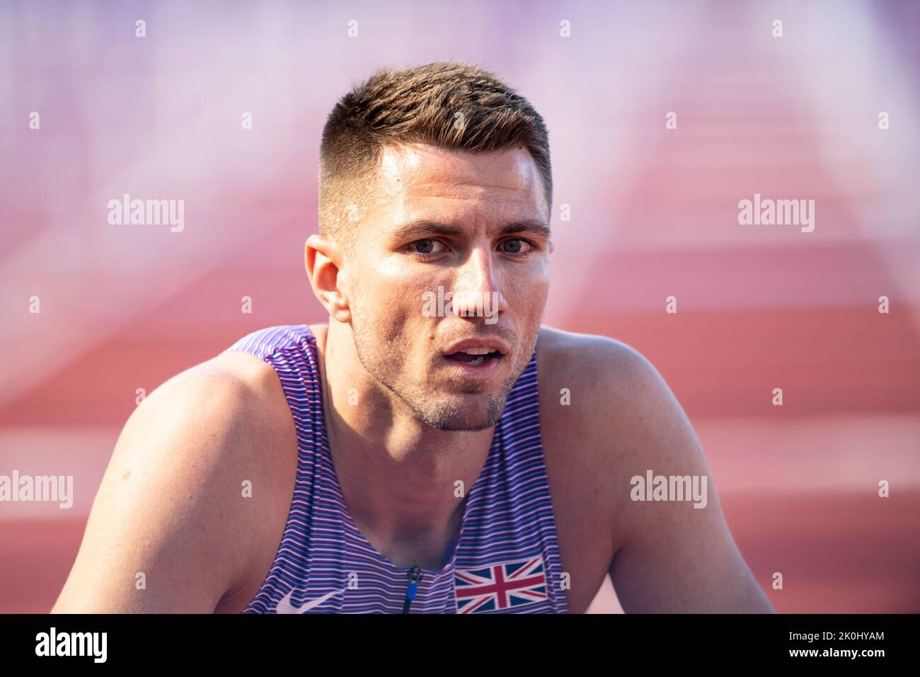 Andrew Pozzi of GB&NI competing in the men’s 110m hurdles at the World ...